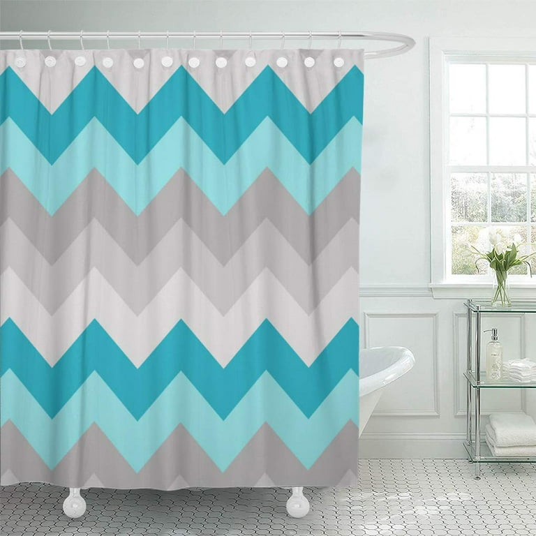 Turquoise And Grey Chevron