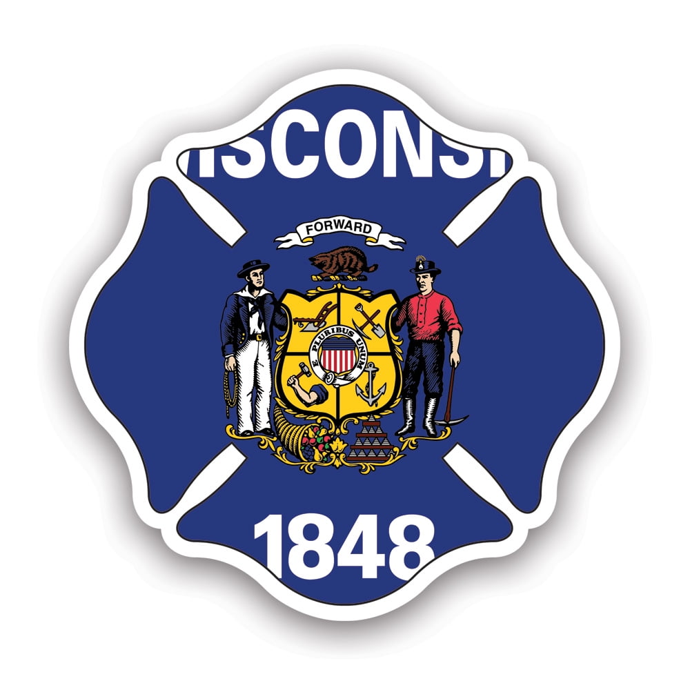 Wisconsin State Maltese Cross Shaped Sticker Decal - Self Adhesive ...
