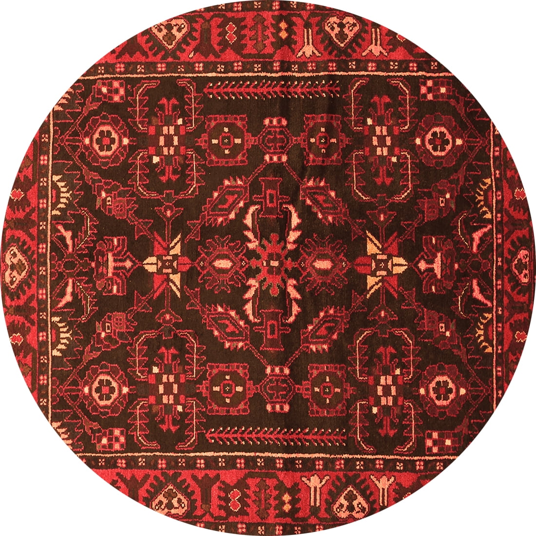 Ahgly Company Indoor Round Persian Orange Traditional Area Rugs, 3 ...