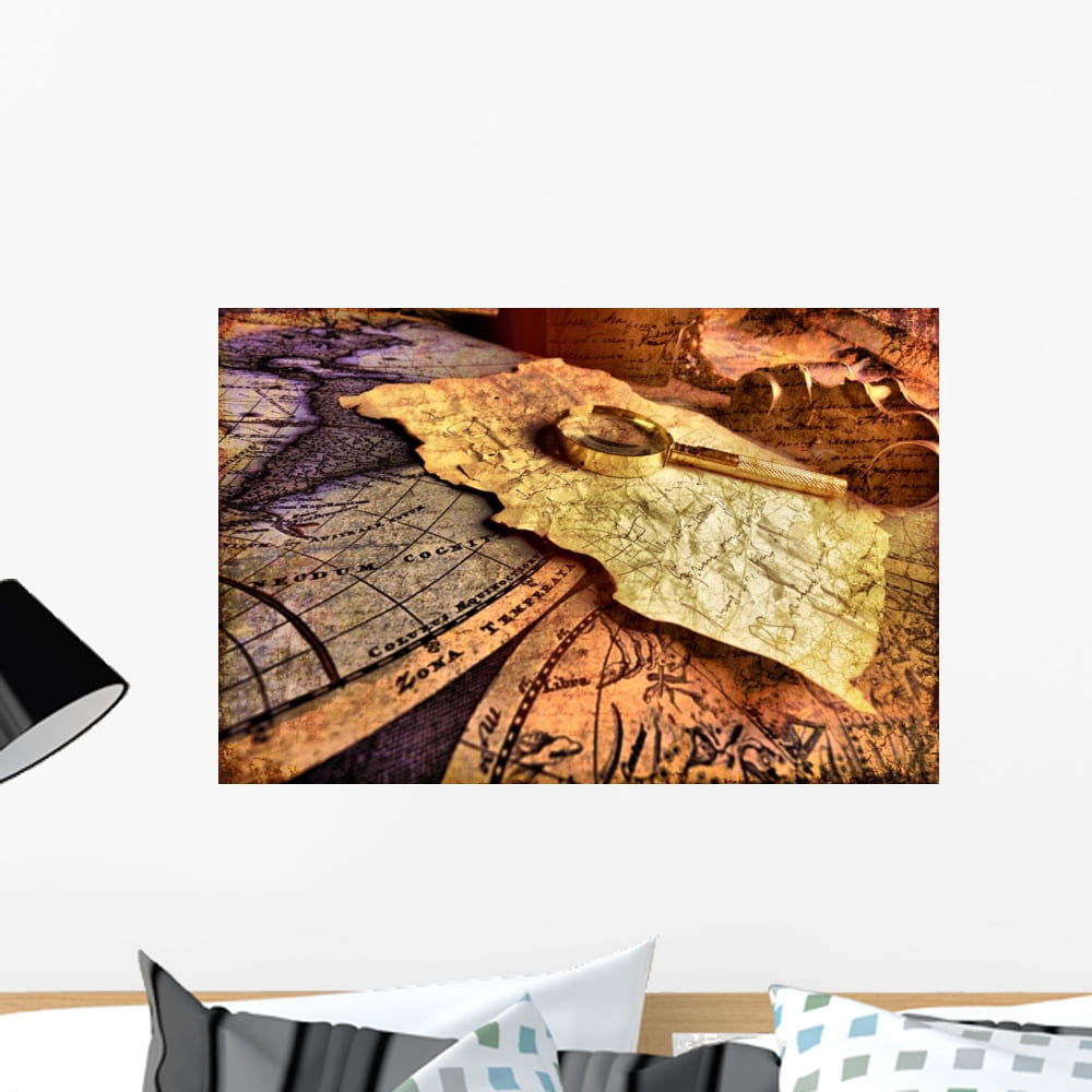 Old Fashioned Objects Vintage Wall Mural Decal Sticker, Wallmonkeys ...