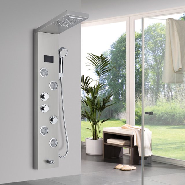 Zamery Shower Panel Stainless Steel Shower Tower System with LED ...