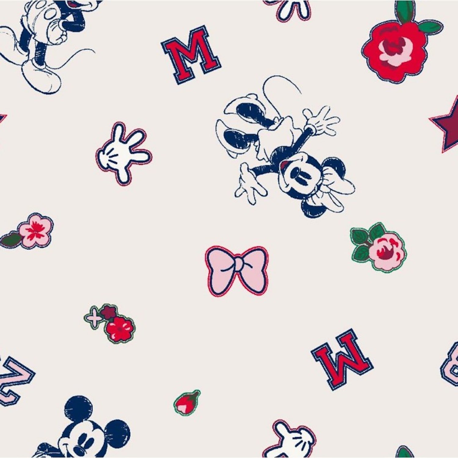 Disney Minnie Mouse Floral Cotton Fabric by Springs Creative for Sewing ...