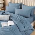 Comforter Full Size Set Grayish Blue - 7 Pieces Bed in a Bag Full ...