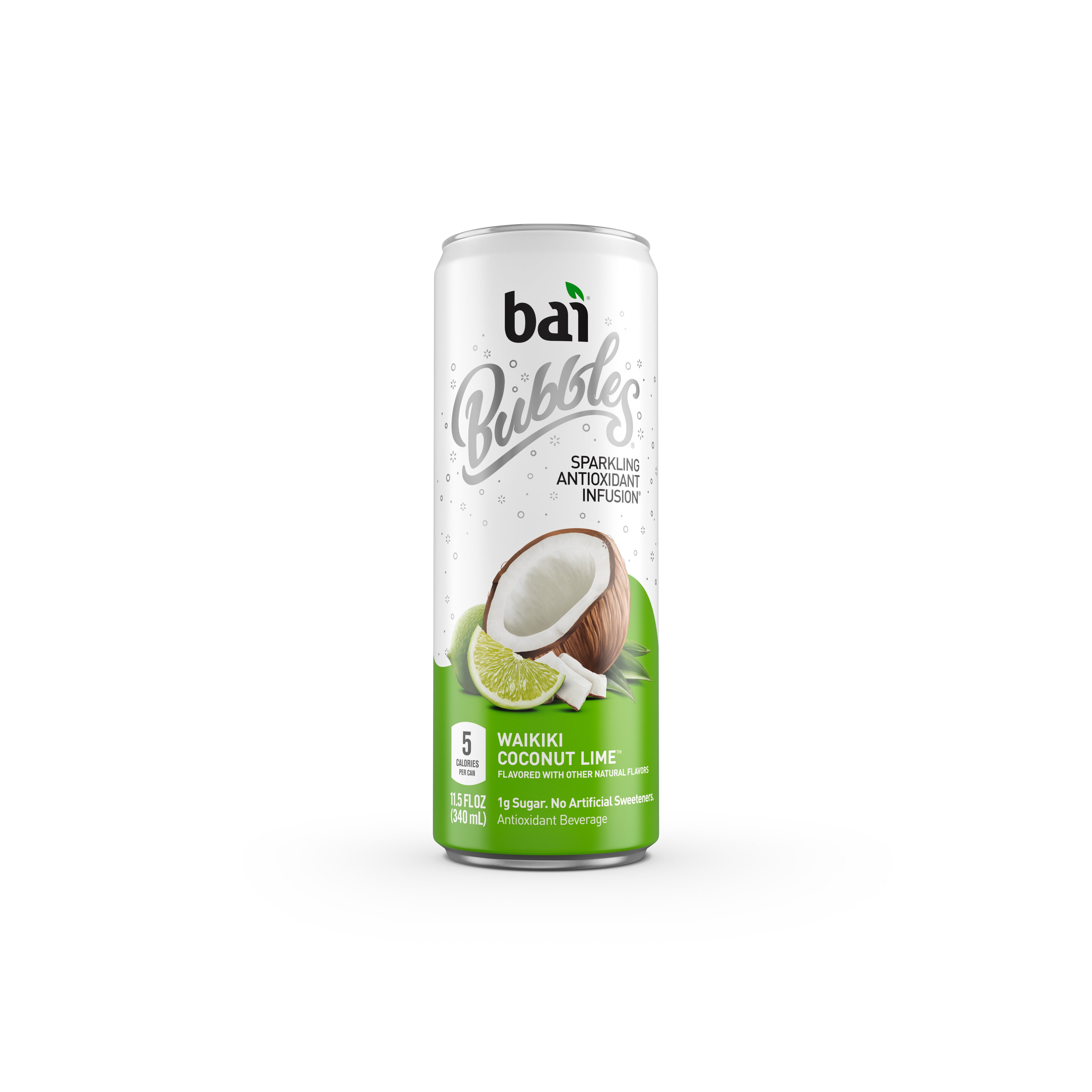Bai Bubbles Sparkling Water, Waikiki Coconut Lime, Antioxidant Infused ...