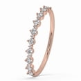 0.34 TCW Round Cut Lab Grown Diamond Half Eternity Band Prong Set Rose ...