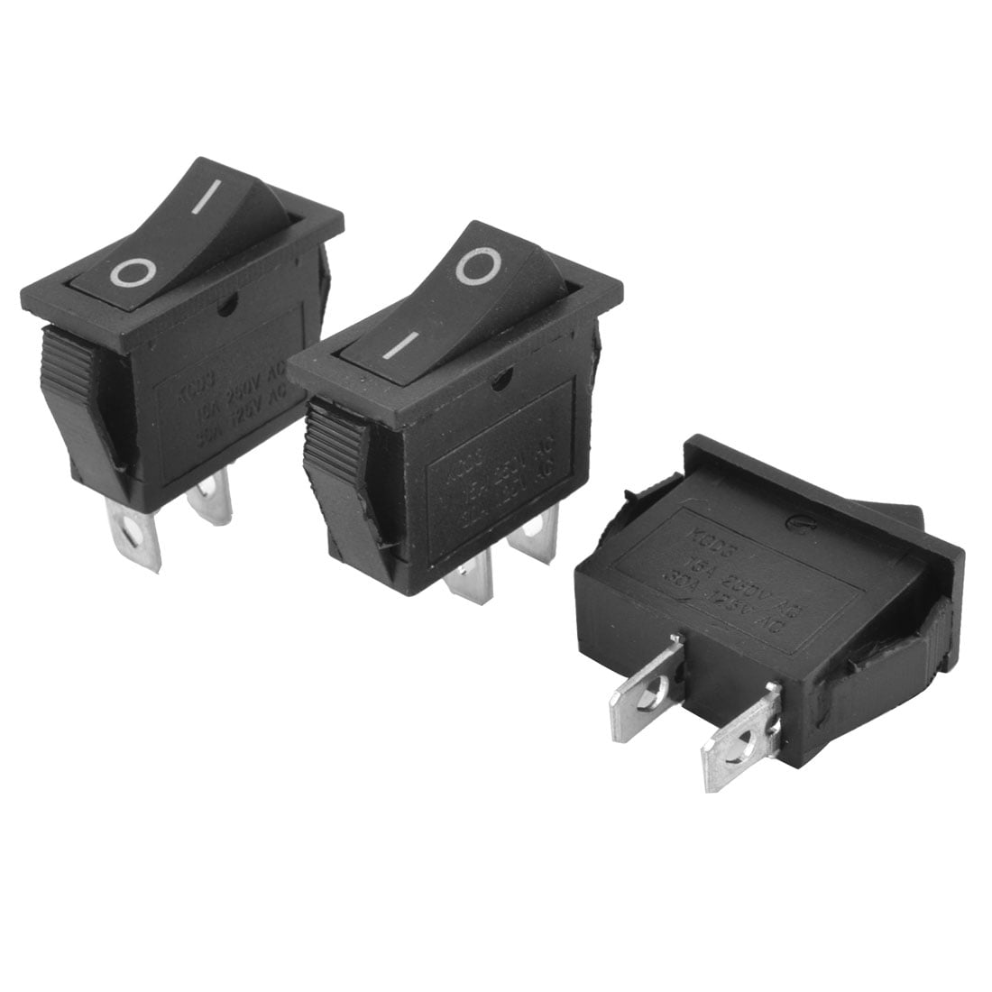 3Pcs 15A/30A 250V/125V Self Locking 2Terminals Snap In Boat Rocker ...