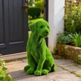 AOOOWER Courtyard Resin Simulated Flocking Cartoon Dog Statue ...
