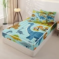 Metsweet Cartoon Dinosaur Zipper Twin Comforter Sets with Fitted Sheet ...