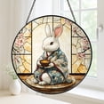 Acrylic Kimono Rabbit Suncatcher Window Hanging, Elegant Bunny Window ...