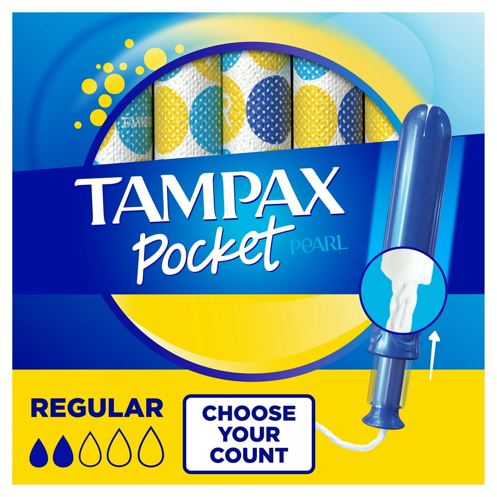 Tampax Pocket Pearl Tampons, Unscented, Regular Absorbency, 16 Ct ...