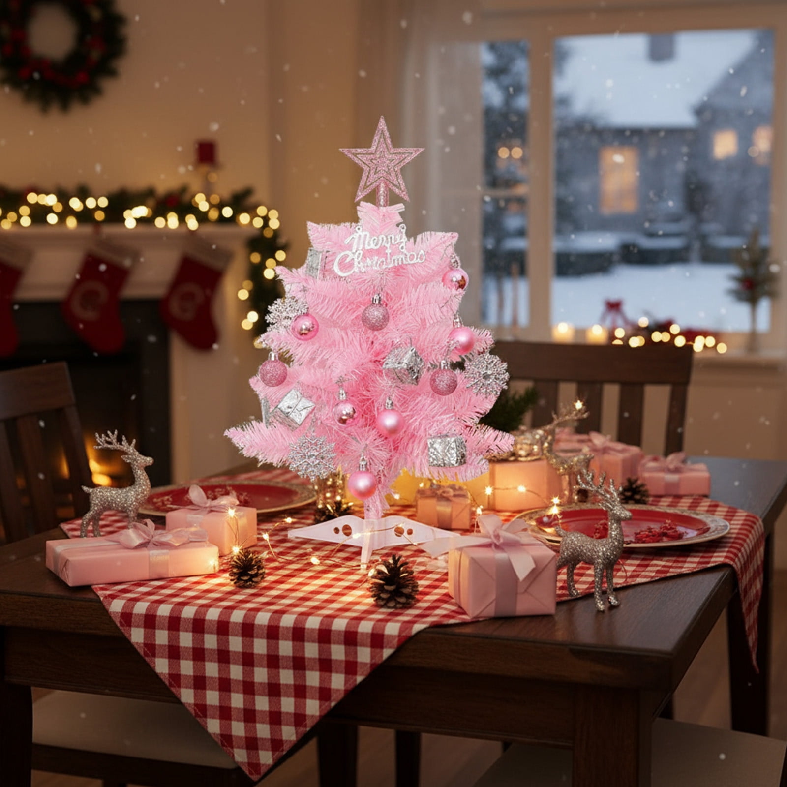 Árbol de Navidad de Mesa con Accesorios. Decoración para Fiestas ...