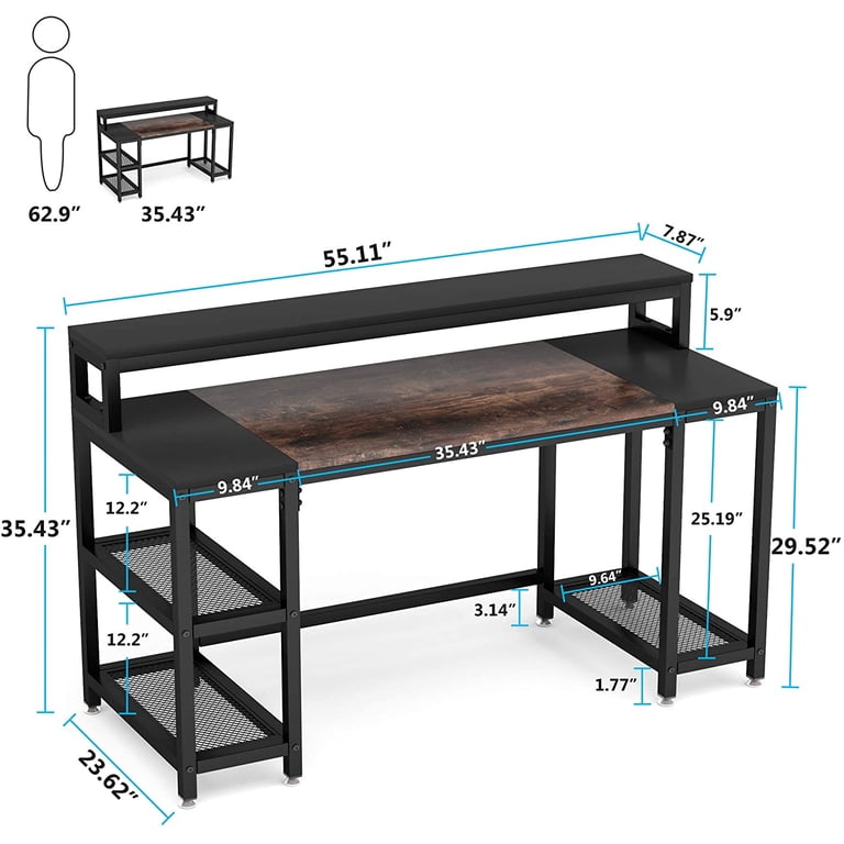 Tribesigns 55 Inch Computer Desk Large Modern Office Desk Computer
