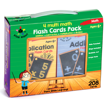 Star Right Kids Math Flash Cards Pack - Addition, Subtraction, Division ...