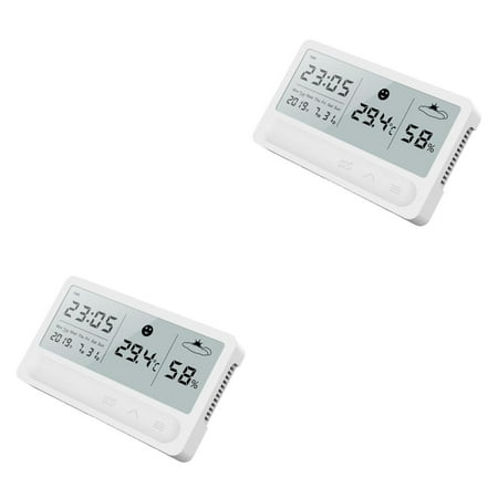 Unatoiry Temperature Humidity Meter Multifunctional Clear Touch Screen ...