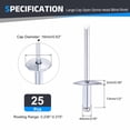 Uxcell Carbon Steel 3/16" x 1/2" Large Flange Open End Blind Rivets ...
