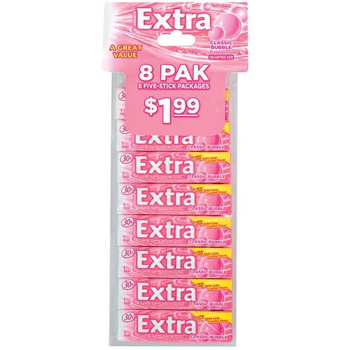 Extra Sugar-Free Bubble Gum Flavor, 5 Pieces, 8 Count - Walmart.com