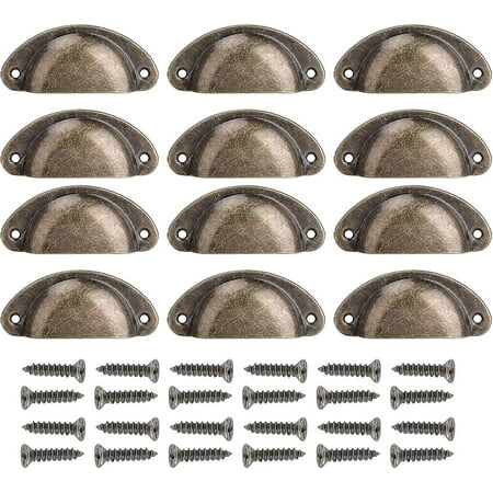 Door Drawer Cabinet Iron Shell Cup Semicircle Handle With Screws ...