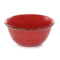Elama Rustic Birch 16 Piece Stoneware Dinnerware Set in Red - Walmart.com