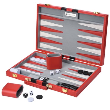 Set de backgammon Crazy Games Classic con funda de piel de 38 cm ...