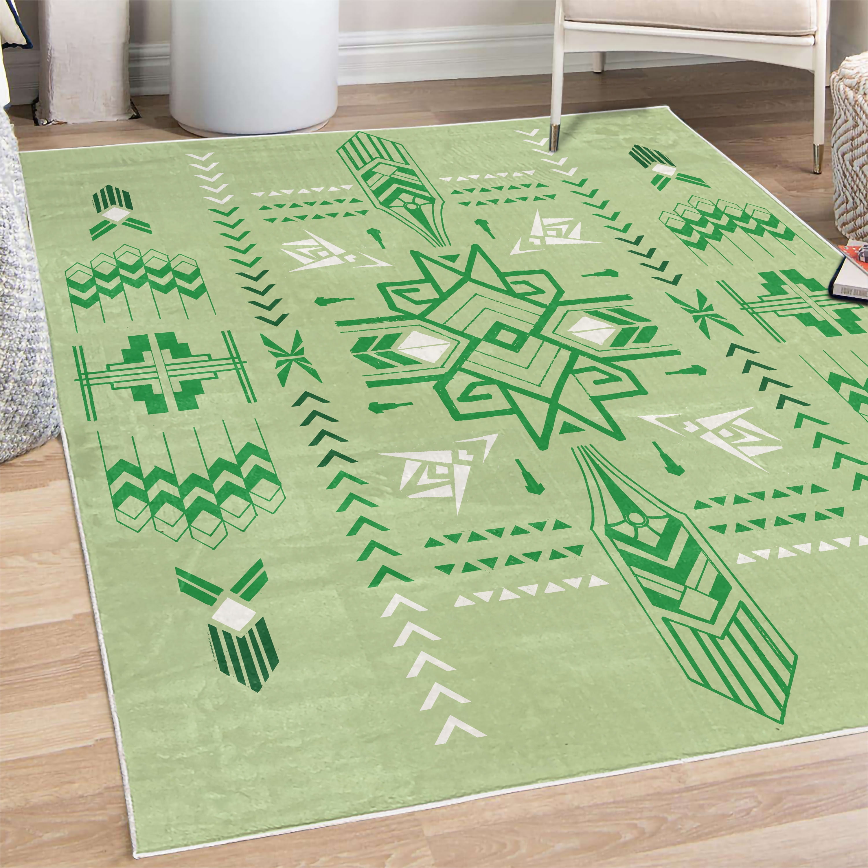 Geometric Decorative Rug, Tribal Hand Drawn Vintage Aztec Background in ...