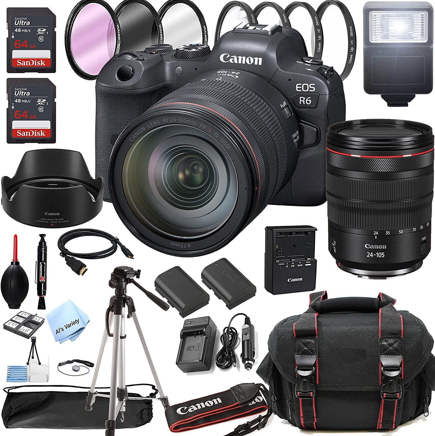 Canon EOS R6 Mirrorless Digital Camera with RF 24-105mm f/4 L is USM ...