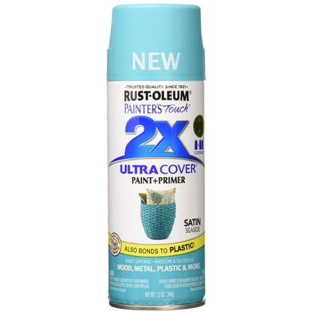 Rust-Oleum 315395 Painter's Touch 2X Ultra Cover, 12 Oz, Satin Seaside ...