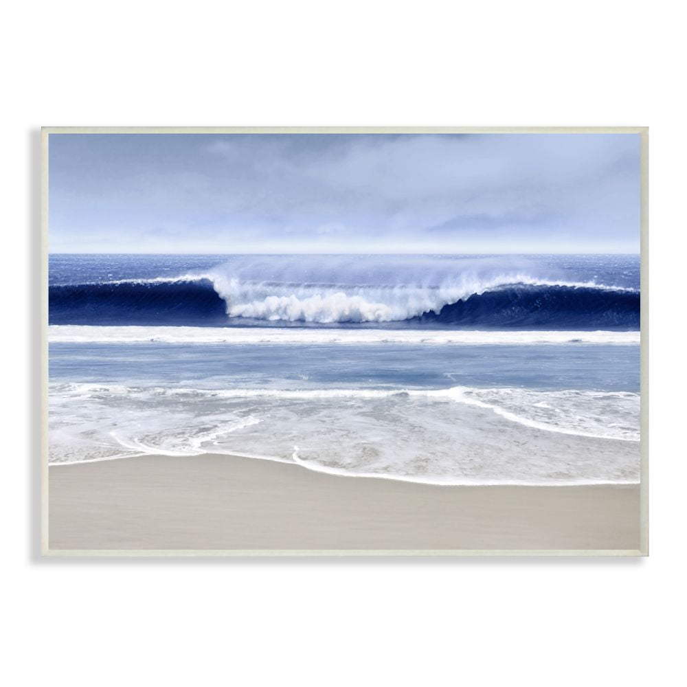 Stupell Industries Beach Cresting Wave Sea Photograph Wall Plaque by ...