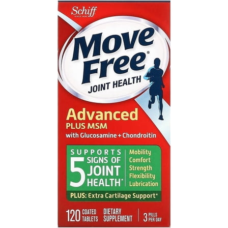 Move Free Advanced Glucosamine Chondroitin Tablets, 200 Count, Joint ...