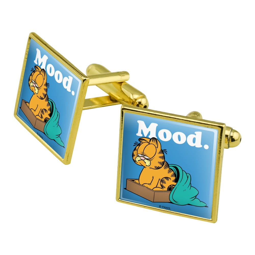 Garfield Mood Square Cufflink Set - Silver or Gold - Walmart.com