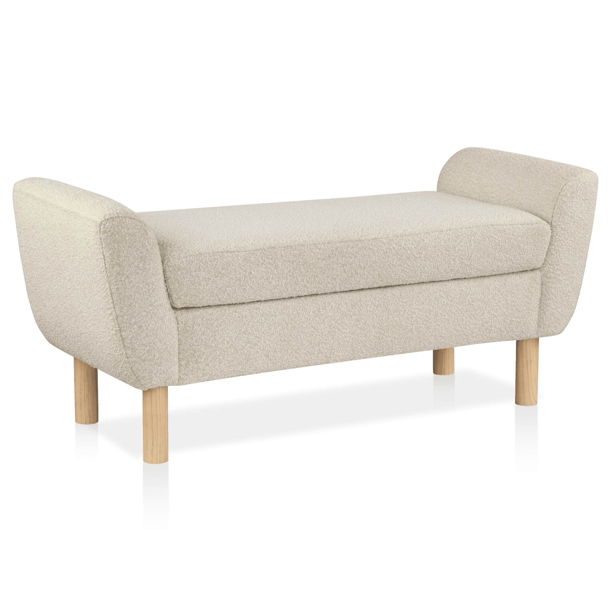 Click here for Bouclair Oatmeal Fabric And Wood Bench prices