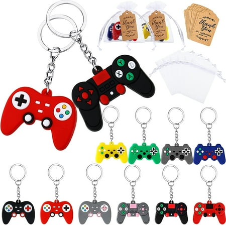 40 Sets Video Game Party Favors Game Controller Keychains Handle Key ...