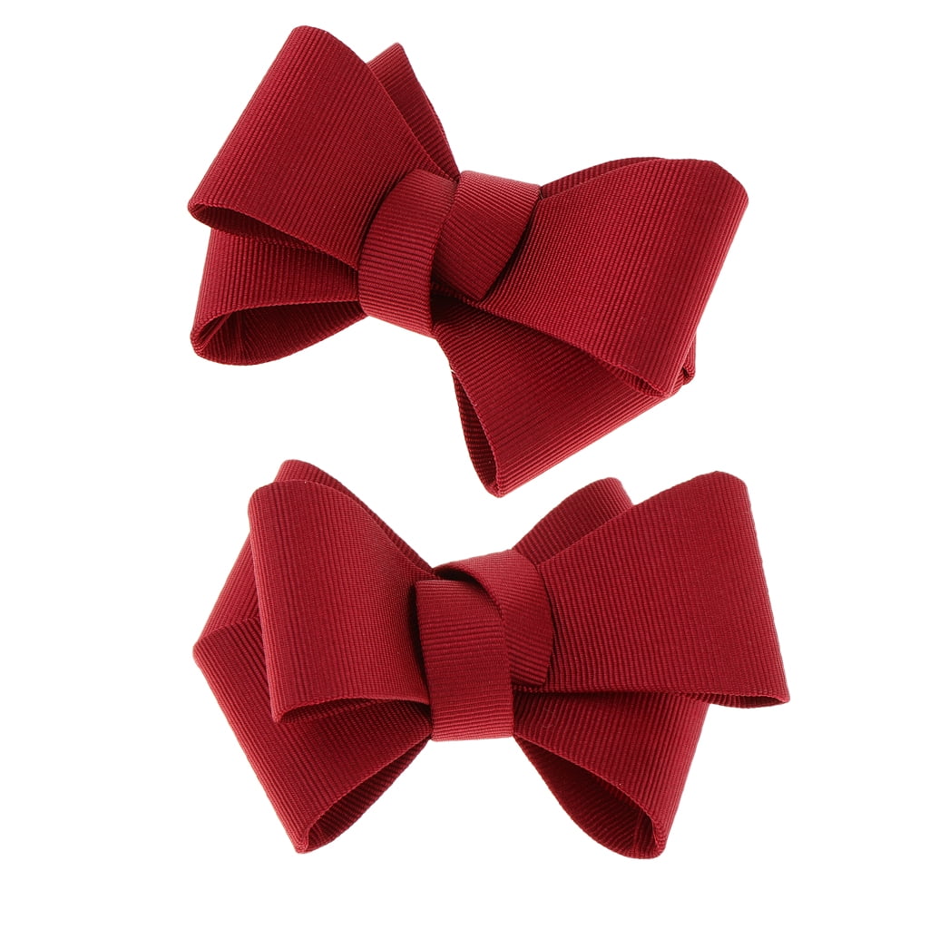 2PCS Simple Plain Ribbon Bow Butterfly High Heel Shoe Red - Walmart.com