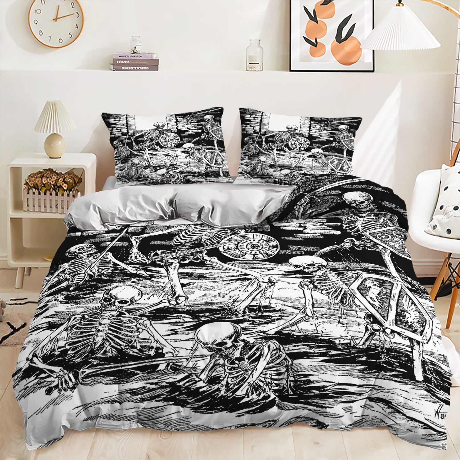 Hosima 3 Piece 3d Digital Printed Duvet Cover Full Size Halloween Themed Bedroom Decor Bedding