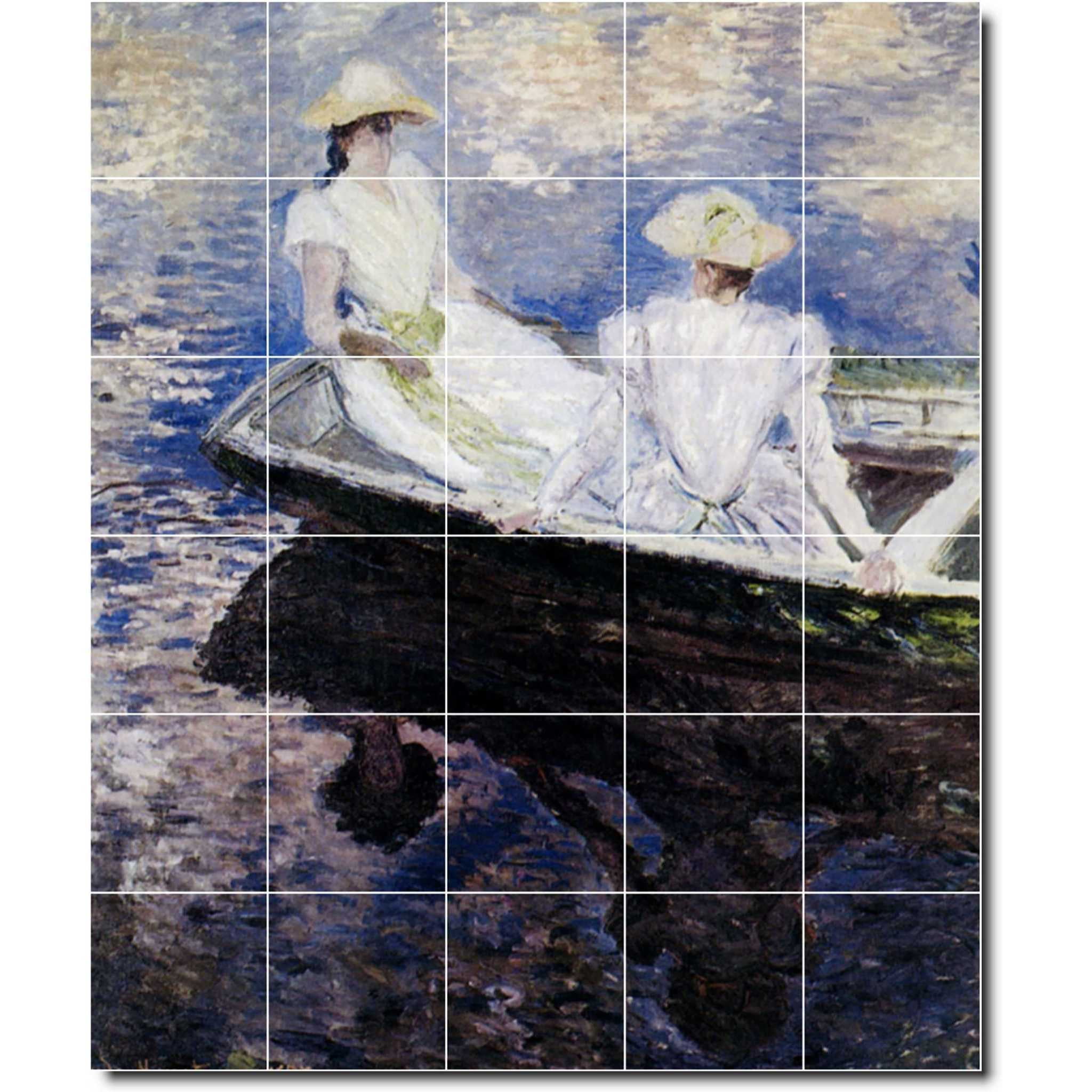 Ceramic Tile Mural-Claude Monet Women Painting 43. 60" w x 72" h using ...