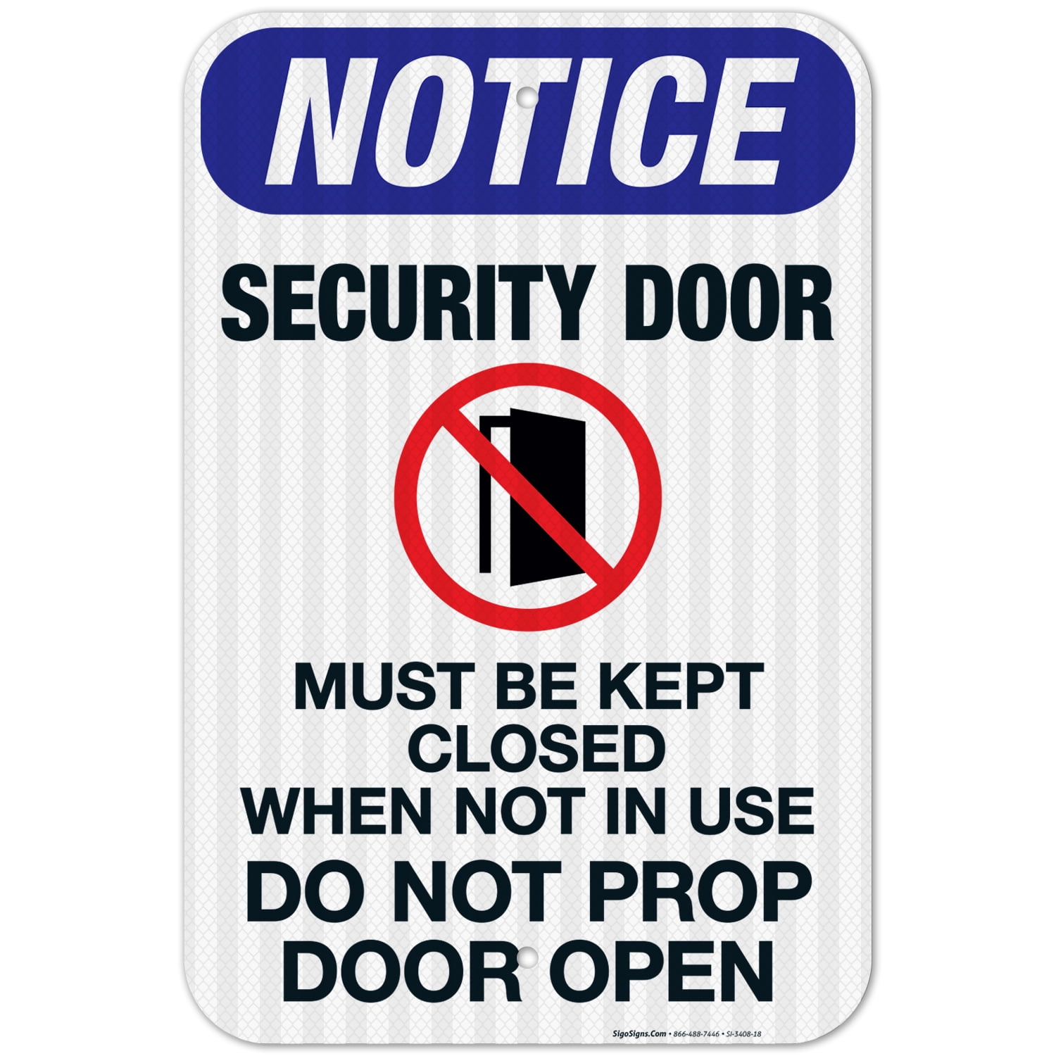 Security Door Must Be Kept Closed When Not In Use Sign, OSHA Sign ...