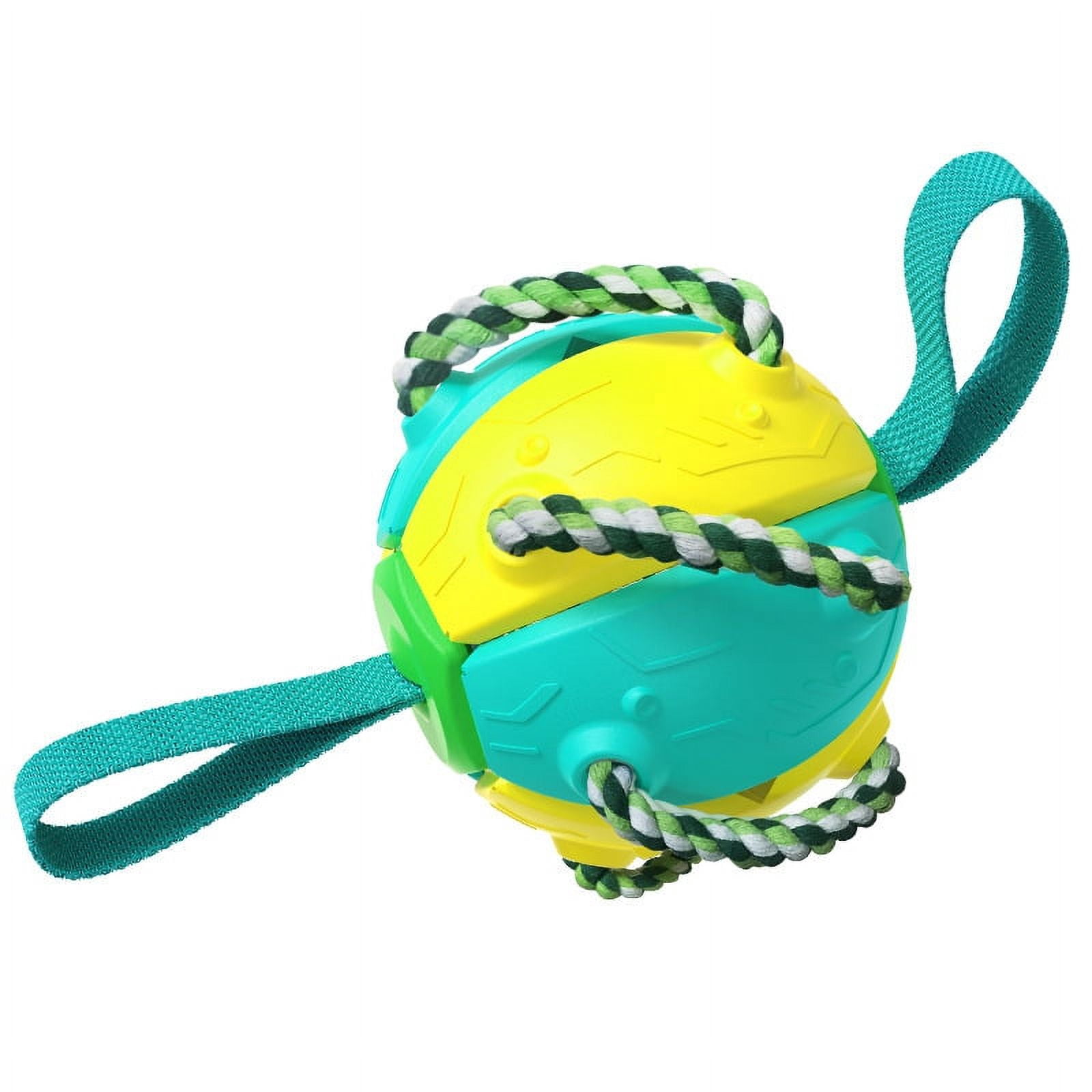 1 pelota de frisbee para perros indestructible de color amarillo y azul ...