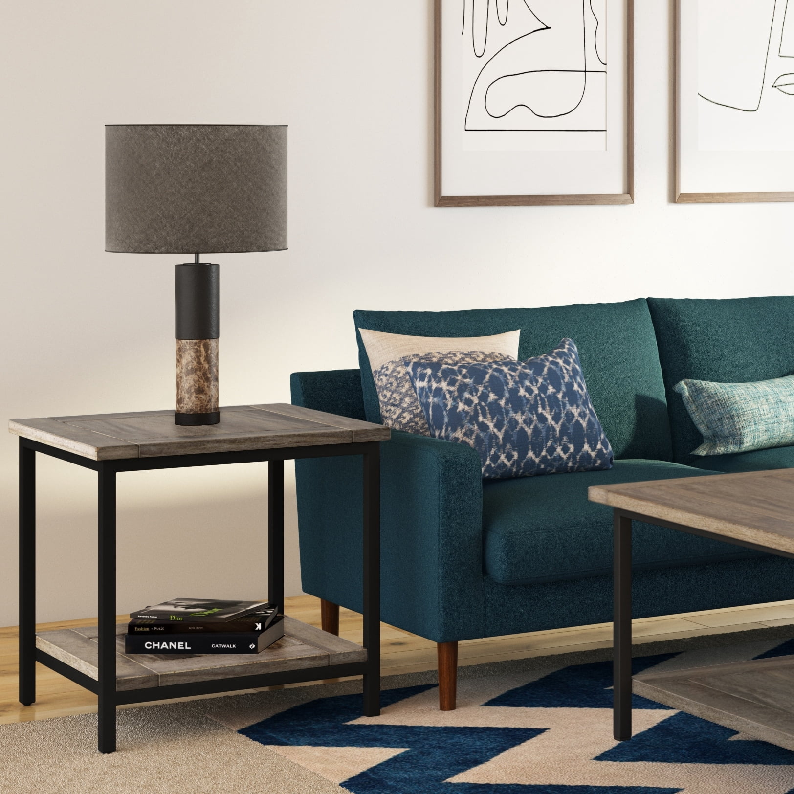 WyndenHall Rhonda SOLID MANGO WOOD and Metal 22 inch Wide Square ...