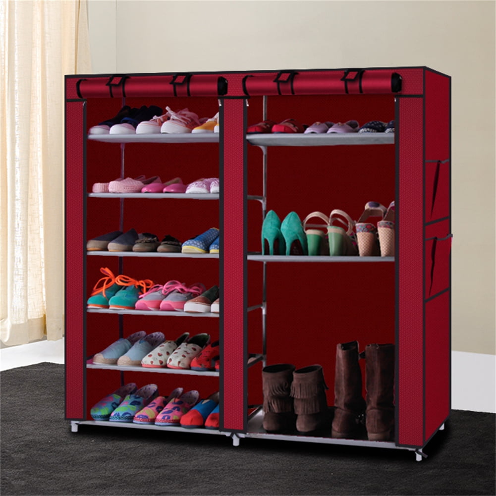 GymChoice 6-Tier 12 Lattices Non-Woven Fabric Shoe Rack, Shoe Rack ...