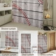 Bathroom Shower Curtain Sports Baseball Texture Red Lines Waterproof ...
