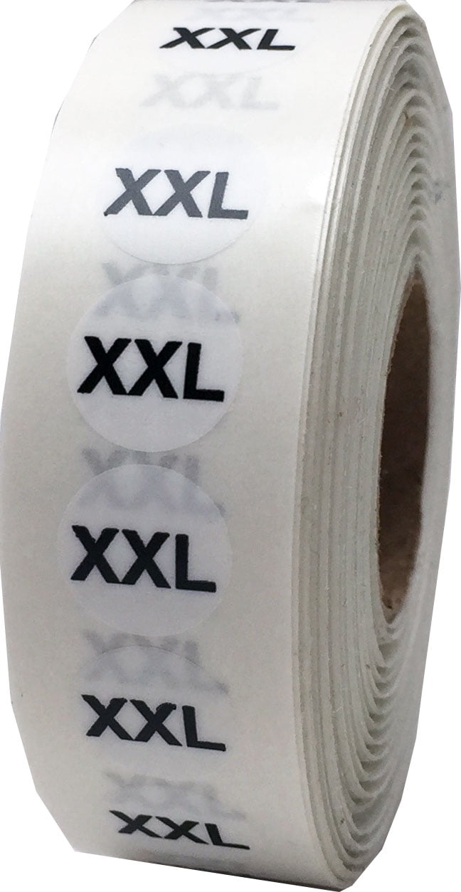 Clear XXL Clothing Size Strip Stickers | 0.75" x 4" Inches | 200 Pack ...