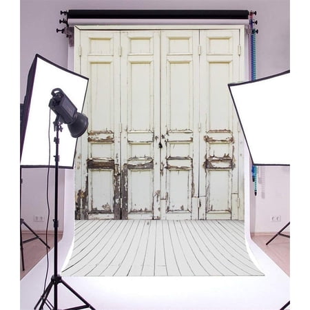 BSDHOME 5x7ft Photography Backdrop Interior Ric Peeled Wooden Door ...