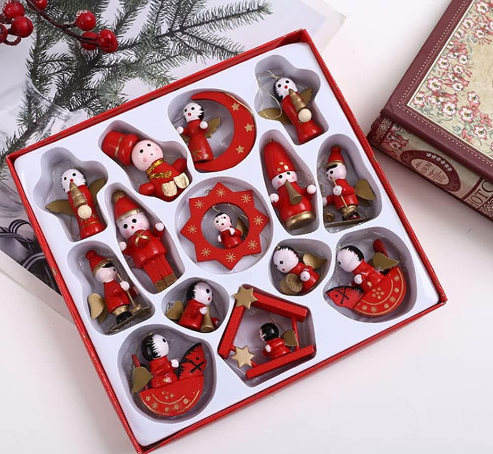 LINLIN Christmas Tree Pandent, Christmas Miniature Ornament Set Mini ...