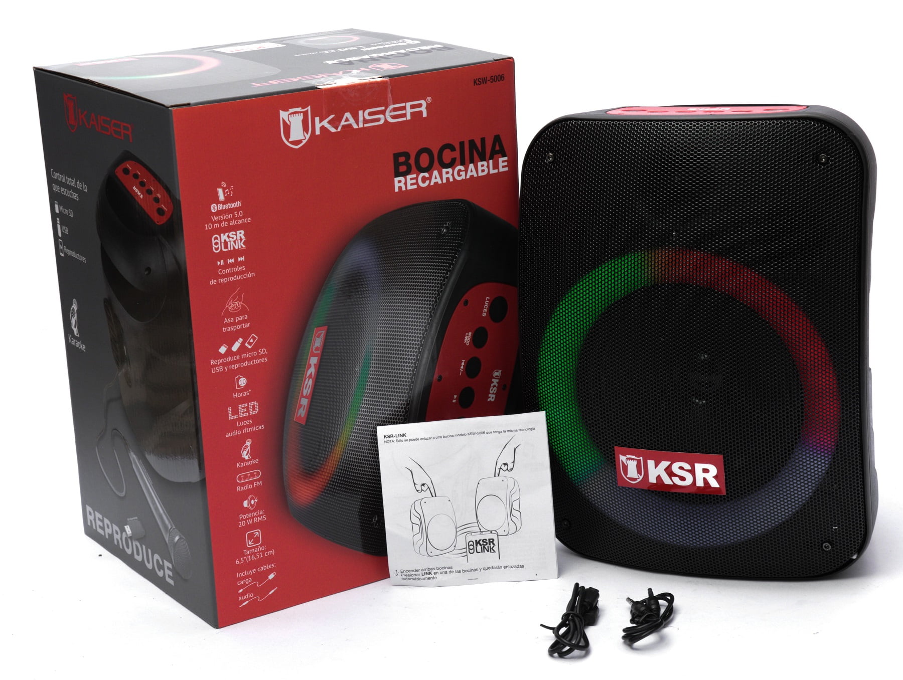 Bocina Bluetooth 6.5puLG Kaiser Ksw-5006 Recargable Usb Fm Kaiser KSW-5006 | Walmart en línea