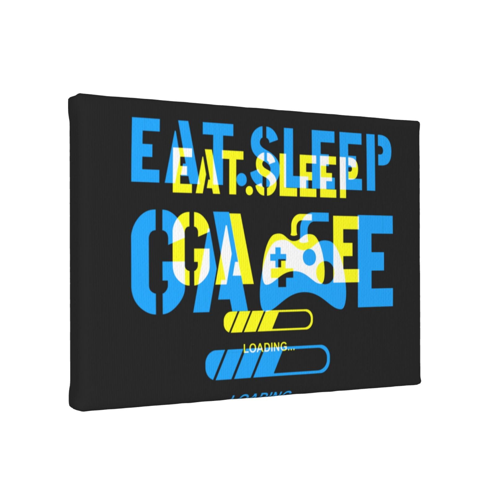 TEQUAN Gamer Motto Eat Sleep Game Loading Wall Art Canvas Prints ...