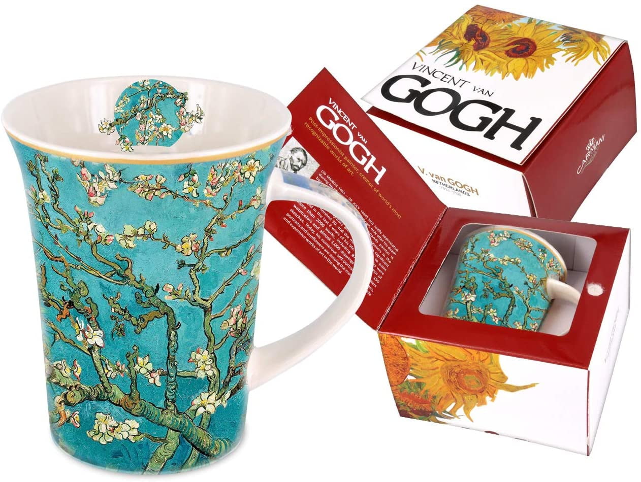 Carmani 12oz Tea & Coffee Mug, Van Gogh Almond Blossom Fancy Decorative ...