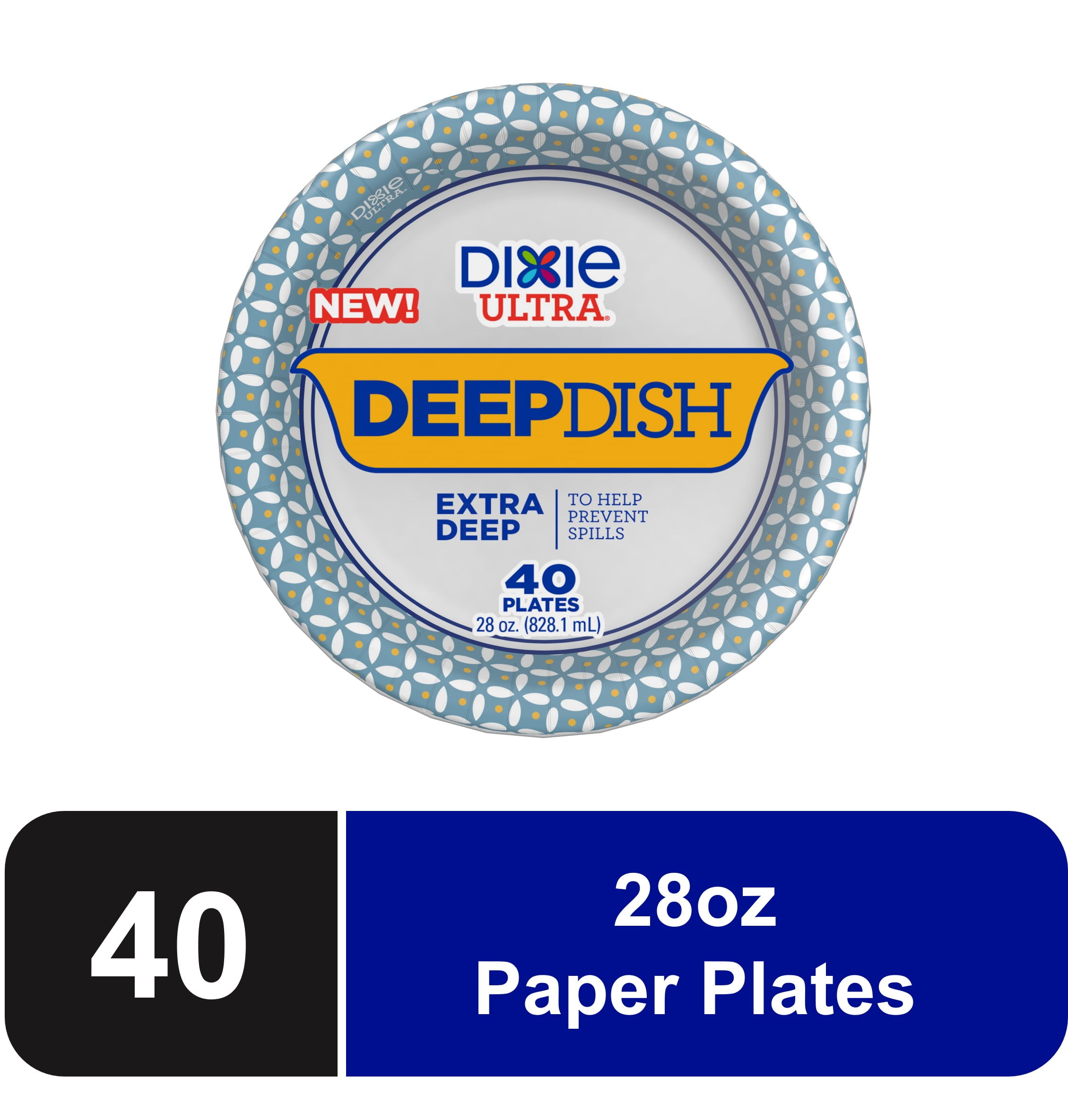 Dixie Ultra Paper Deep Dish Plates, 28 oz, 40 Count - Walmart.com ...