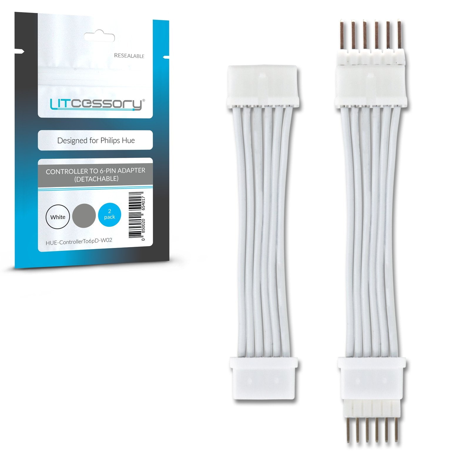 Litcessory Controller to 6-Pin Adapter for Philips Hue Lightstrip Plus ...