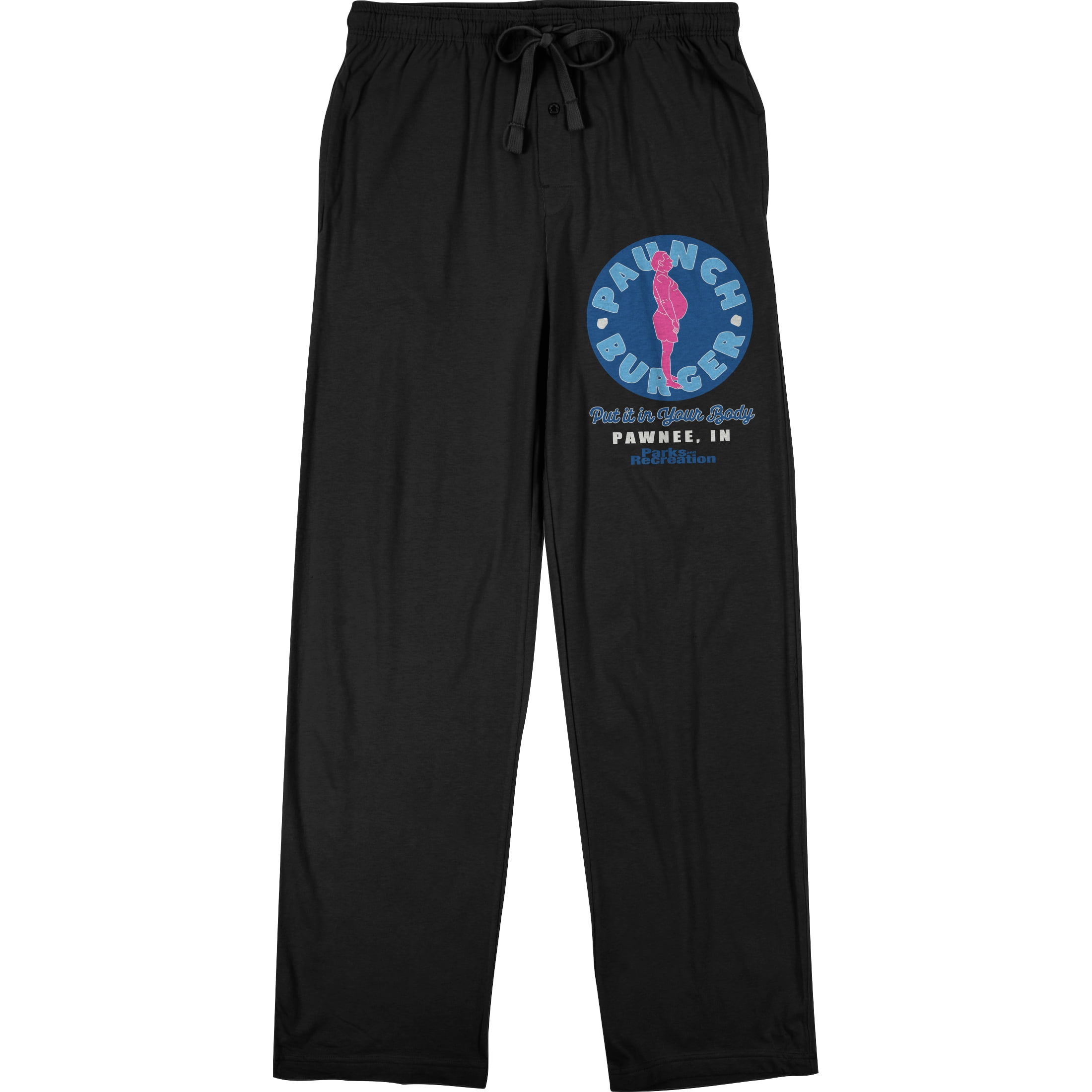 Parks & Recreation Paunch Burger Logo Men’s Black Sleep Pajama Pants ...