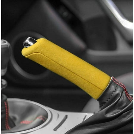 Alcantara Suede Wrapping ABS Hand Brake Cover,Car Gear Head Shift Knob ...
