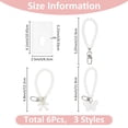 3Pcs Plastic ID Card with 2Pcs Glass Hanging Beaded Keychain Wrist ...